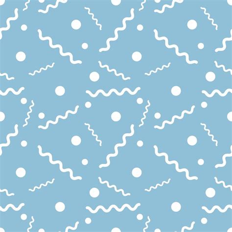 Memphis Seamless Pattern Design Blue Background Design 11180297 Vector