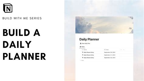 How To Build Daily Planner In Notion Free Template Youtube