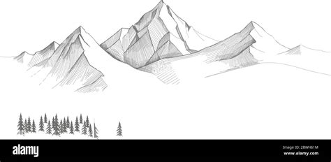 How To Draw A Mountain Landscape With Trees