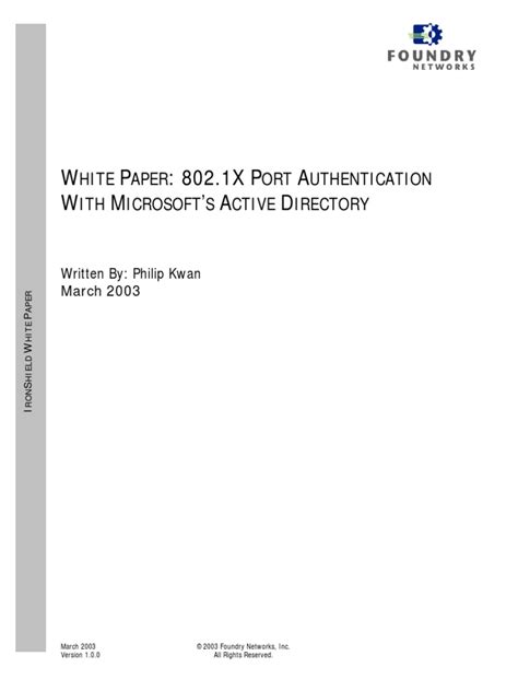Wp 8021x Authentication Active Directory Pdf Radius Active Directory