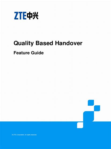 Zte Umts Quality Based Handover Feature Guide Pdf Quality Of Service High Speed Packet Access