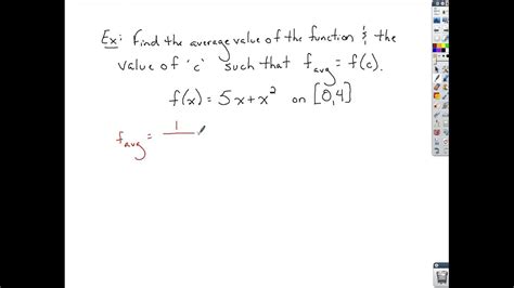 Calculus Average Value Of A Function Youtube