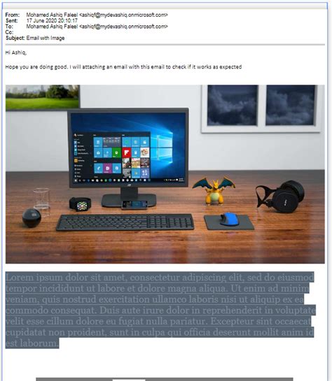 convert outlook email with embedded images to pdf using powerautomate