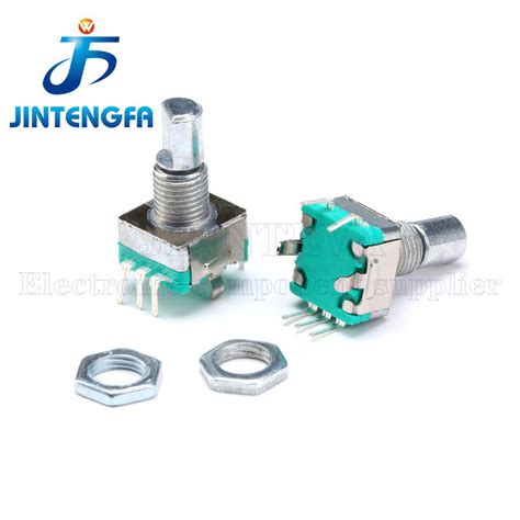 5pcs Ec11 360 Degree Rotary Encoder Digital Potentiometer 20mm 5pin 15 20mm With A Built In Push