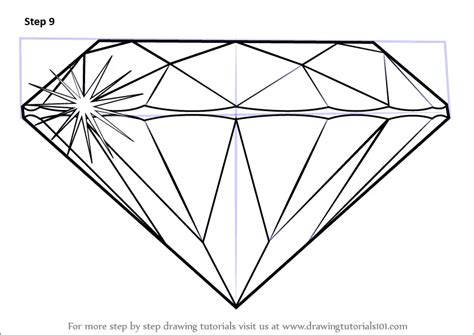 Learn How To Draw A Diamond Everyday Objects Step By Step Drawing Tutorials