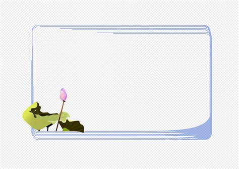 여름 연꽃 테두리 어부와 갈대 국경 Png 일러스트 무료 다운로드 Lovepik