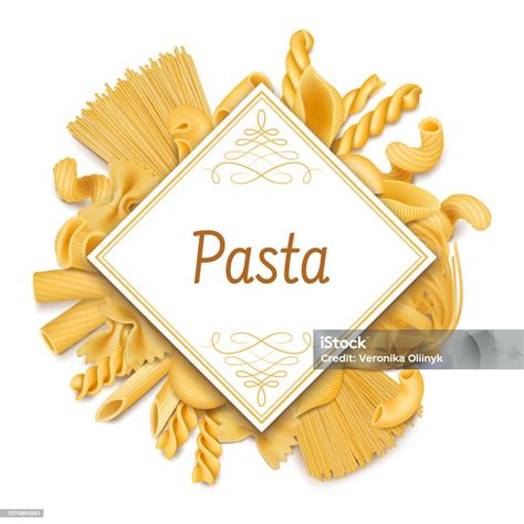 파스타 포스터 이탈리아 요리 드라이 마카로니 배경 생밀 식품 이탈리아 요리 재료 벡터 일러스트 유기농 파스타 포스터 파스타에 대한 스톡 벡터 아트 및 기타 이미지 Istock