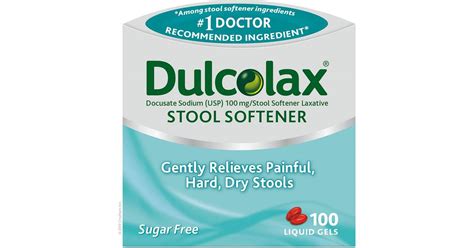 Dulcolax Gentle Relief Stool Softener Laxative Sodium 100mg Liquid Gel • Price