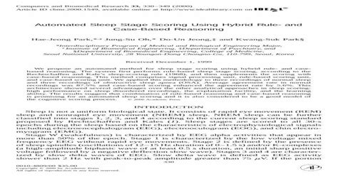 automated sleep stage scoring using hybrid rule and case based