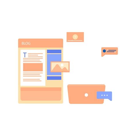 der blog ist auf der webseite premium vektor