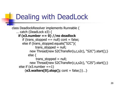 Ppt Deadlock Resolution Via Exceptions For Dependable Java