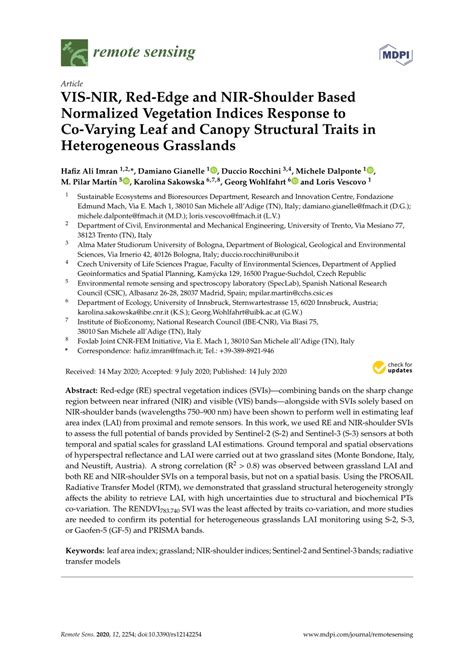 Pdf Vis Nir Red Edge And Nir Shoulder Based Normalized Vegetation