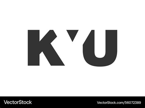 Kyu Logo Design Initial Letter K Y U Bold Font Vector Image
