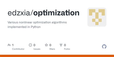 GitHub - edzxia/optimization: Various nonlinear optimization algorithms ...