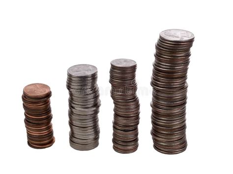 Stacks Of Us Coins Growth Graph Stock Image Image Of Business Stacks
