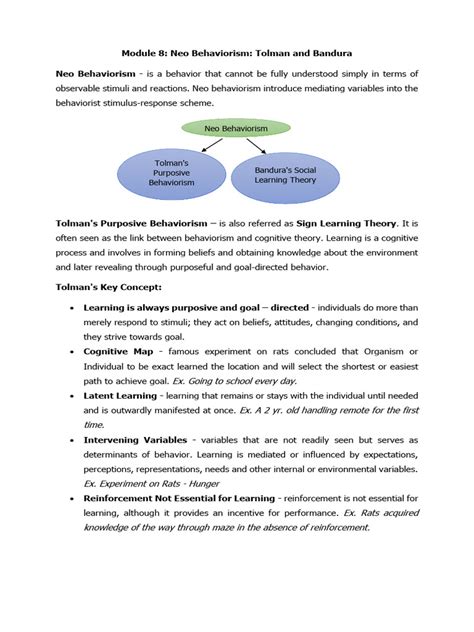 Module 8 Neo Behaviorism Pdf