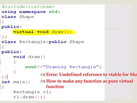 Virtual Function In C Pure Virtual Function Pptx Programming