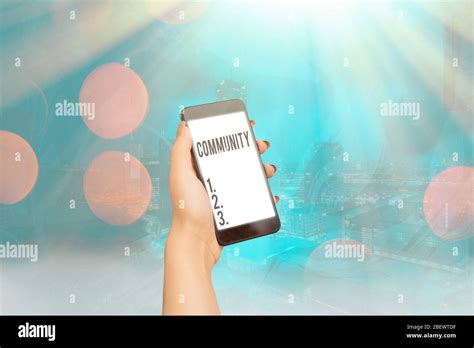 Conceptual Hand Writing Showing Community Concept Meaning Group Of Showing With A Common