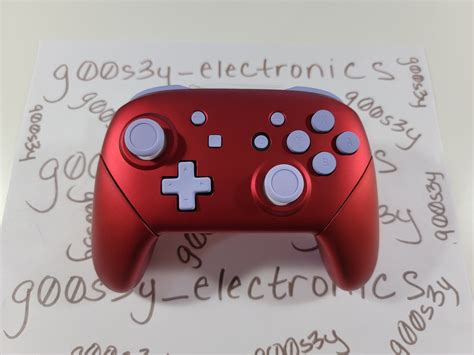 New Nintendo Switch Custom Metallic Red Pro Controller Etsy
