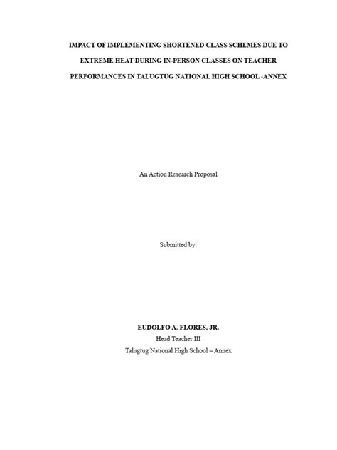 Impact Of Implementing Shortened Class Schemes Due To Extreme Heat