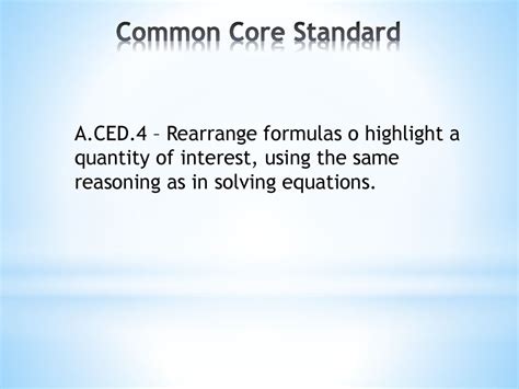 Solving Equations And Rearranging Formulas Ppt Download