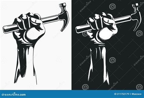 Hammer Clipart Vector Black Outline Drawing 285244886