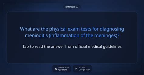 What Are The Physical Exam Tests For Diagnosing Meningitis