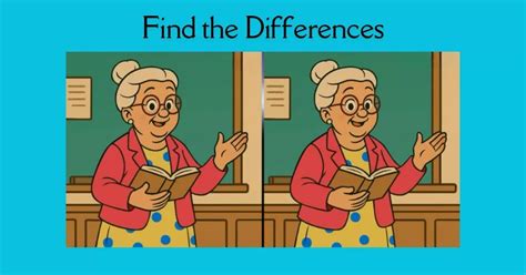 Spot 3 Differences In A Teacher Taking A Class Can You Find Them In 19 Seconds