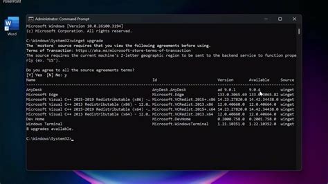 Automatically Update All Windows Application In One Command Hidden
