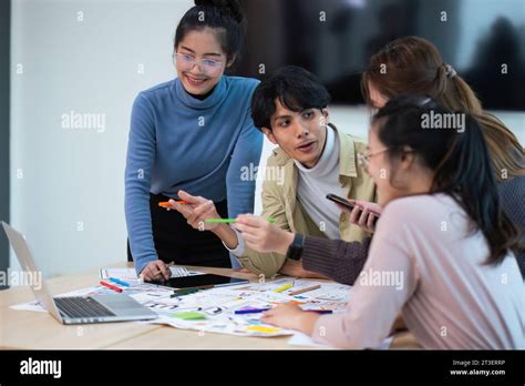 Ux Developer And Ui Designer Use Augmented Reality Brainstorming About Mobile App Interface