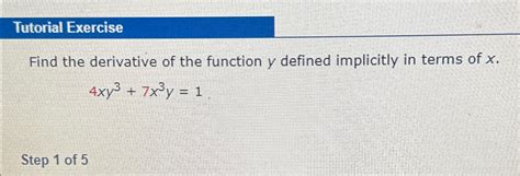 Solved Tutorial Exercisefind The Derivative Of The Function