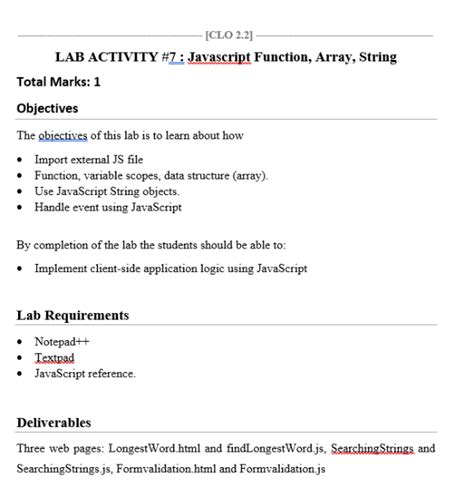 Solved Clo 22 Lab Activity 7 Javascript Function