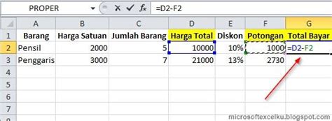 Rumus Excel Menghitung Hasil Setelah Di Diskon