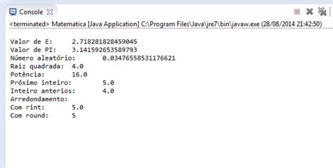 JAVA Operações matemáticas