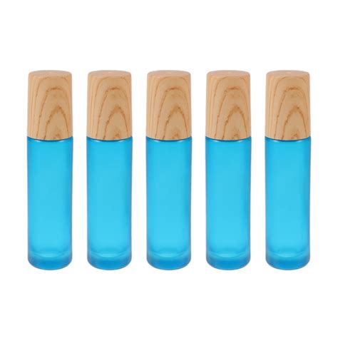 5 Pcs Bottles With Wooden Lid Perfumes Small Containers Travel Bottles