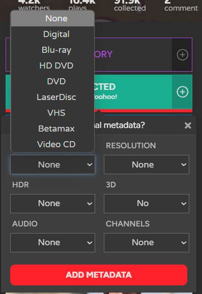 Center Metadata Selection Dropdowns Feature Requests Trakt Forums