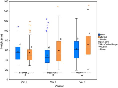 oak height depending on variant variant 1—solitary variant 2—nested