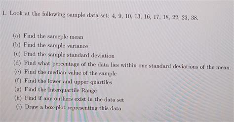 solved 1 look at the following sample data set
