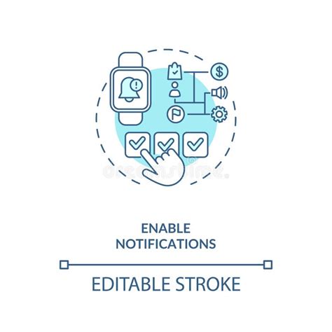 Enable Notifications Concept Icon Stock Vector Illustration Of