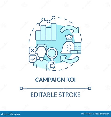 Campaign Roi Turquoise Concept Icon Stock Vector Illustration Of Investigation Data 274153887