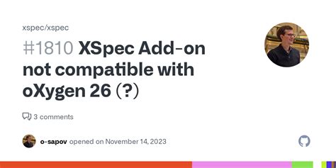 Xspec Add On Not Compatible With Oxygen 26 · Issue 1810 · Xspec