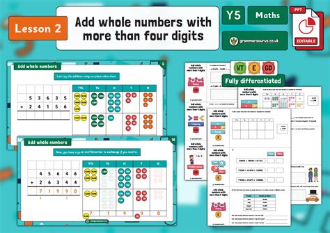 Year Addition And Subtraction Add Whole Numbers With More Than Four Digits Lesson