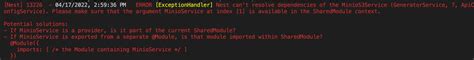 Nest Cant Resolve Dependencies Of The Minioservice · Issue 19