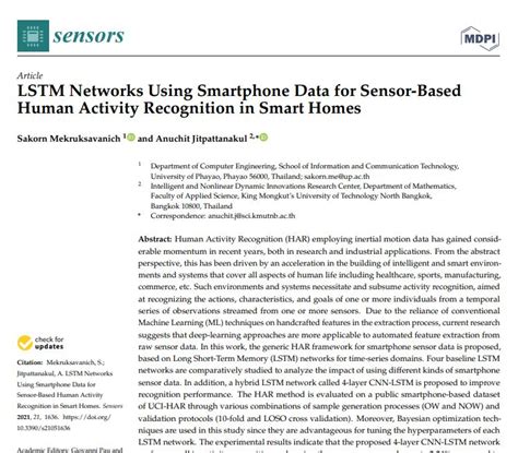 Is 2021 233 Lstm Networks Using Smartphone Data For Sensor Based Human Activity Recognition In