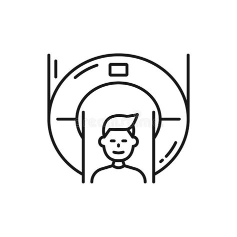 Mri Scan Outline Icon Person Doing Medical Tests Stock Illustration