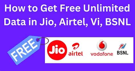 How To Get Free Unlimited Data In Jio Airtel Vi Bsnl Gk Gs In Hindi