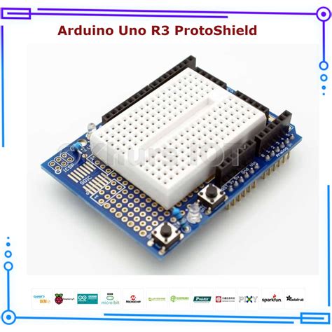 Jual Arduino Uno R3 Protoshield Proto Shield Breadbord Bread Project Board Shopee Indonesia