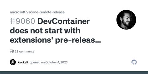 Devcontainer Does Not Start With Extensions Pre Release V03140
