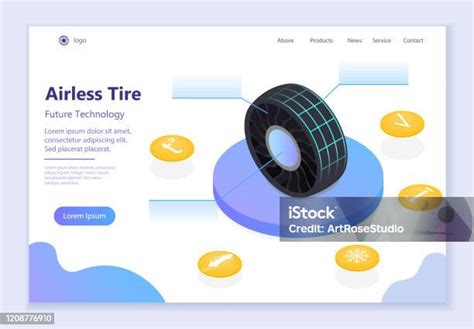 미래 기술 에어리스 타이어 3d 등각 투영 벡터 일러스트레이션 등측투영법에 대한 스톡 벡터 아트 및 기타 이미지 등측투영법 타이어 0명 Istock