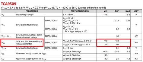 Tca9617b Vol And Vilc Questions On Tca9617btca9517atca9509 Interface Forum Interface Ti